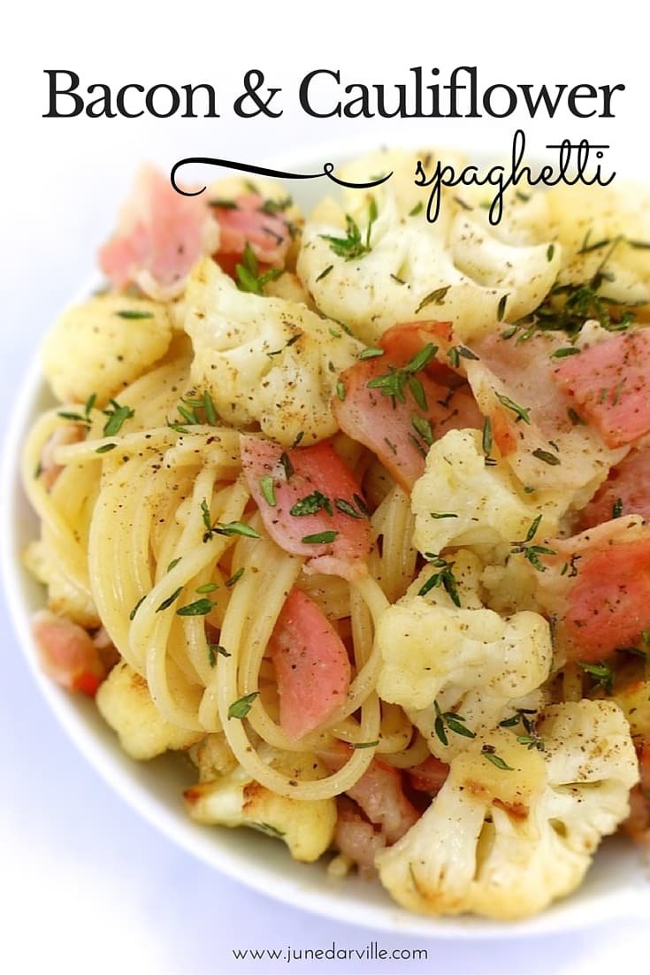 Easy Bacon & Cauliflower Spaghetti | Simple. Tasty. Good.